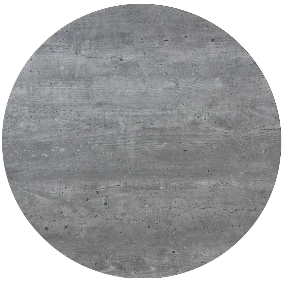 Cement Compact Laminate Round Table Top with Groove – Dining Chairs UK