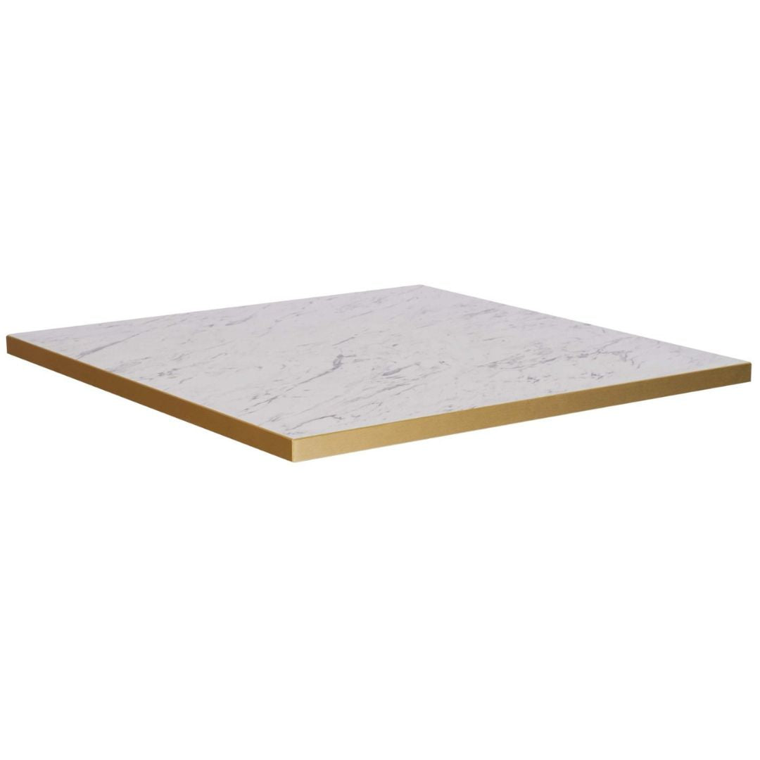 White Carrara Marble Square Laminate Table Top | Affordable Commercial ...